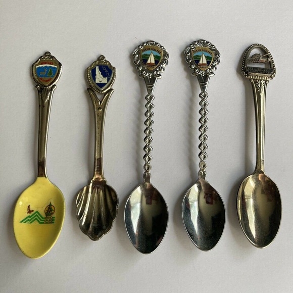 Other | Lot Of 5 Vintage Collectible Souvenir Travel Spoons Assorted ...